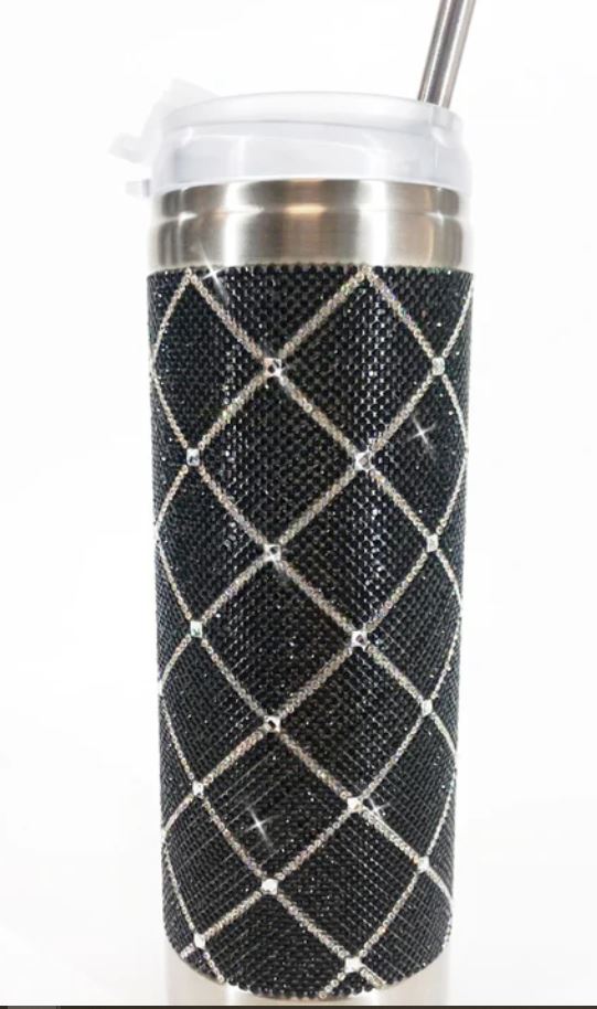 Crisscross Black and White Tumbler – The Patent Bow