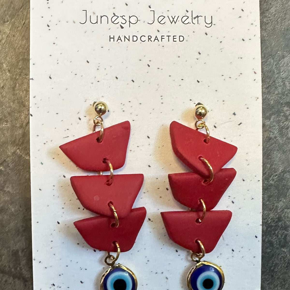 Denise Red Eye Clay Earrings – The Patent Bow